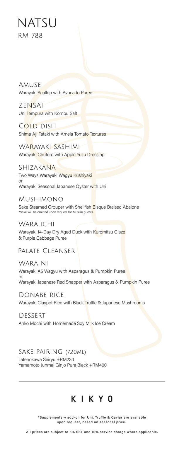 Omakase Restaurant Menu | Kikyo KL Japanese Restaurant